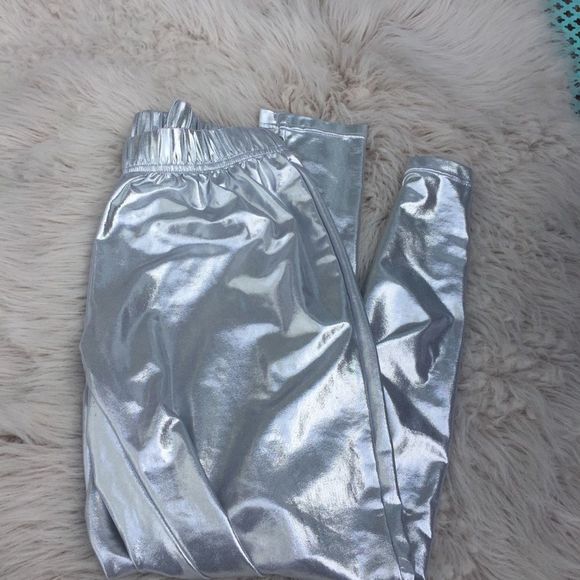 Xhilaration | Pants & Jumpsuits | Shiny Silver Spandex Leggings Y2k ...